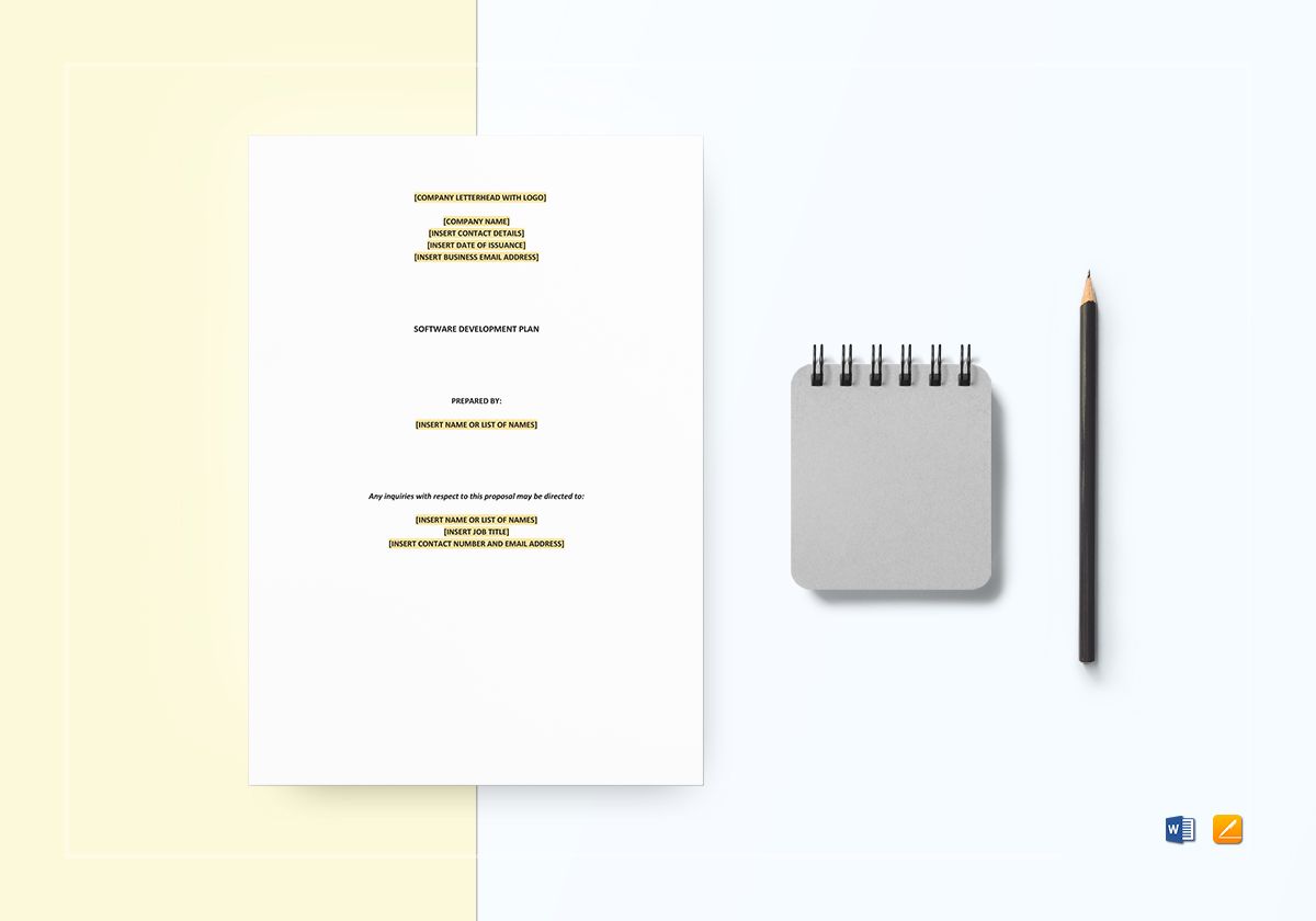 Software Development Plan Template In Word Apple Pages