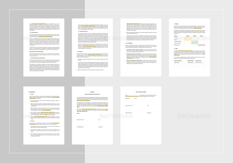 HR Consulting Proposal Template in Word, Apple Pages