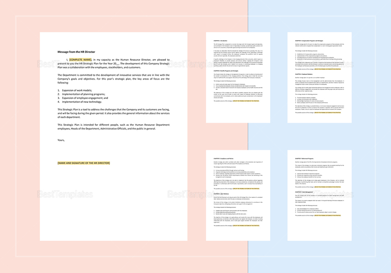 HR Strategic Plan Template in Word, Apple Pages