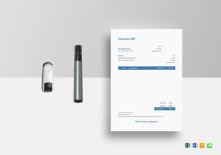 Computer Bill Format Template in Word, Excel, Apple Pages, Numbers