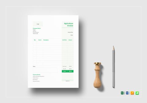 Agriculture Invoice Template in Word, Excel, Apple Pages, Numbers