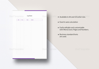 Log Sheet Template in Word, Excel, Apple Pages, Numbers