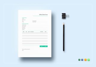 Office Order Template in Word, Excel, Apple Pages, Numbers