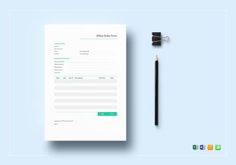 Office Order Template in Word, Excel, Apple Pages, Numbers