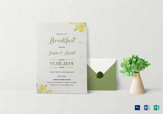 Breakfast Invitation Design Template in Word, PSD, Publisher