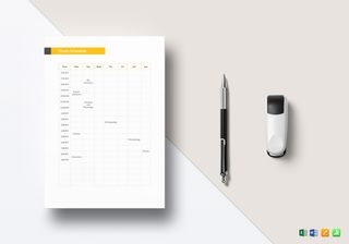 Study Schedule Template in Word, Excel, Apple Pages, Numbers