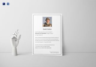 Premium Death Notice Template in Adobe Photoshop, Microsoft Word