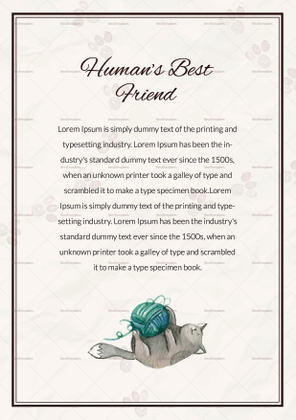 Humans Best Pet Funeral Program Template in Adobe Photoshop, Microsoft Word