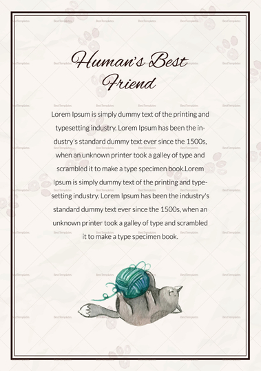 Humans Best Pet Funeral Program Template in Adobe Photoshop, Microsoft Word