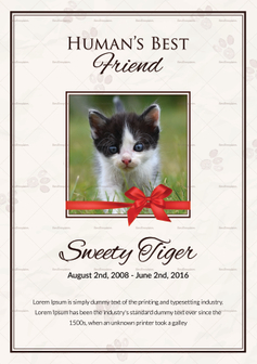 Humans Best Pet Funeral Program Template in Adobe Photoshop, Microsoft Word