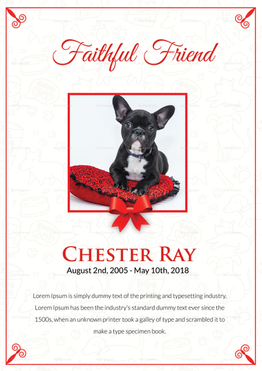 Pet Funeral Program Template in Adobe Photoshop, Microsoft Word