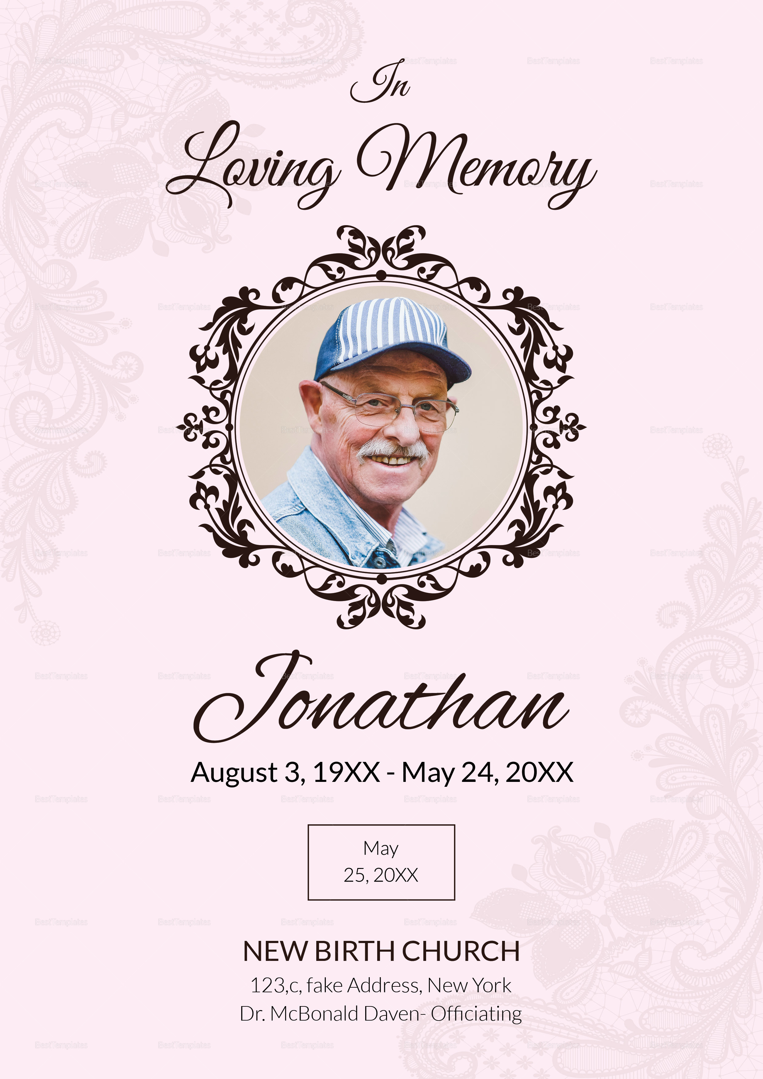 Funeral Service Program Template in Adobe Photoshop, Microsoft Word