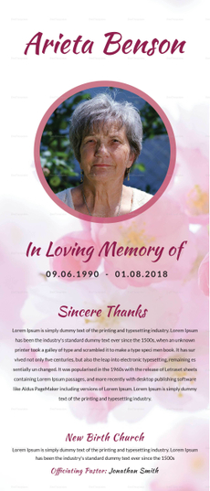 Loving Memory Funeral Roll-up Banner Template in Adobe Photoshop ...