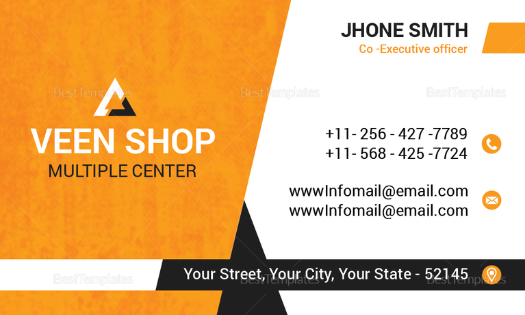 Executive Business Card Design Template in Word, PSD, Publisher