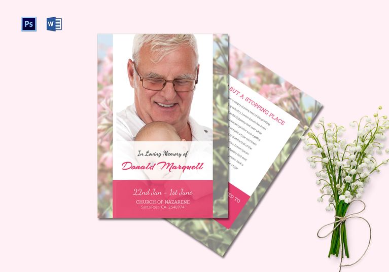 Funeral Resolution Memorial Template in Adobe Photoshop, Microsoft Word