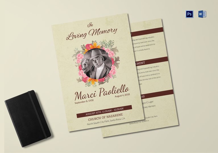 Memorial Funeral Resolution Template in Adobe Photoshop, Microsoft Word