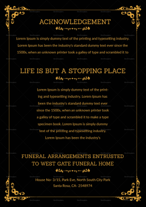 Premium Funeral Resolution Template in Adobe Photoshop, Microsoft Word