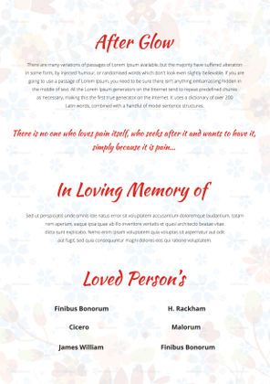 Creative Funeral Memorial Program Template in Adobe Photoshop, Microsoft Word