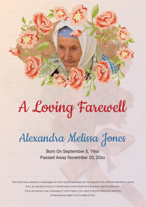 Elegant Funeral Memorial Program Template in Adobe Photoshop, Microsoft ...