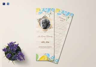 Memorial Service Bookmark Template in Adobe Photoshop, Microsoft Word