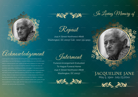 Funeral Invitation Trifold Brochure Template in Adobe Photoshop, Microsoft Word