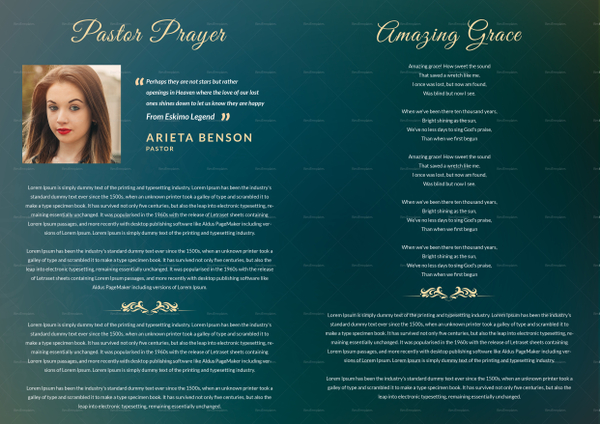 Obituary Funeral Booklet Template in Adobe Photoshop, Microsoft Word