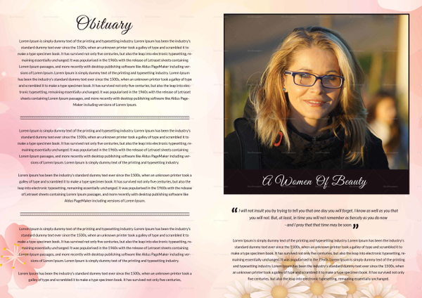 Designed Funeral Booklet Template in Adobe Photoshop, Microsoft Word