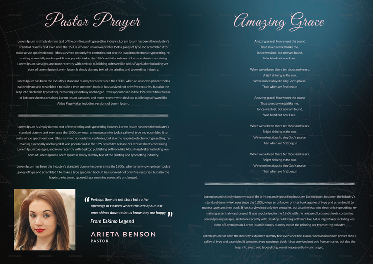 Elegant Funeral Booklet Template in Adobe Photoshop, Microsoft Word