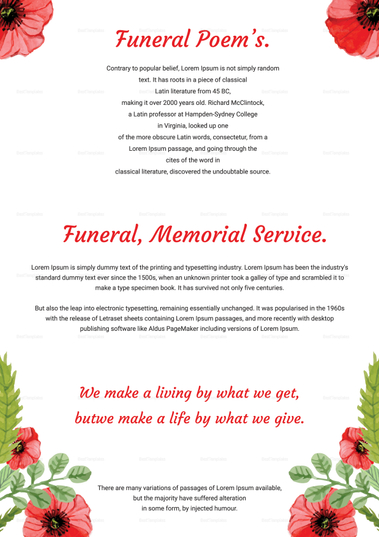 Premium Funeral Service Template in Adobe Photoshop, Microsoft Word