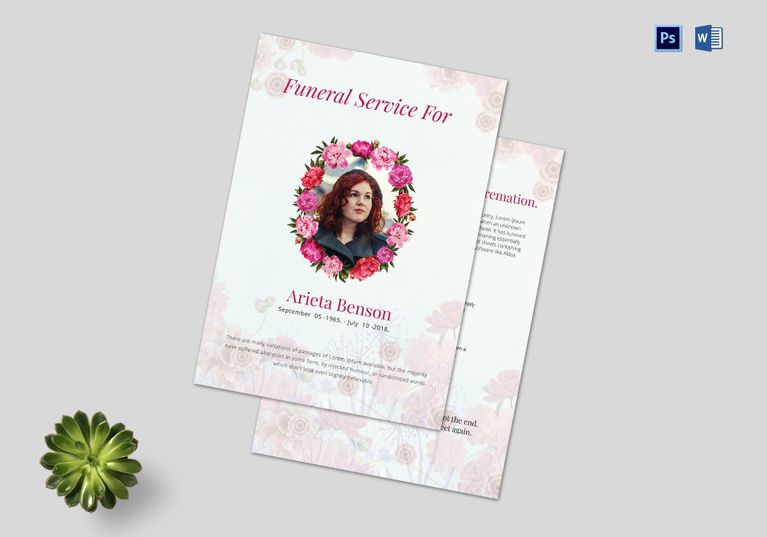 Funeral Service Planner Template in Adobe Photoshop, Microsoft Word