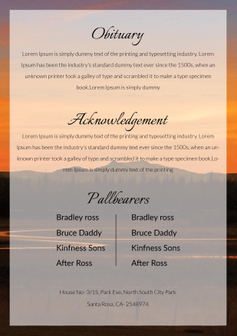 Funeral Obituary Template in Adobe Photoshop, Microsoft Word