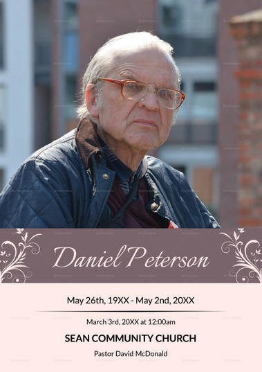 Editable Funeral Obituary Template in Adobe Photoshop, Microsoft Word