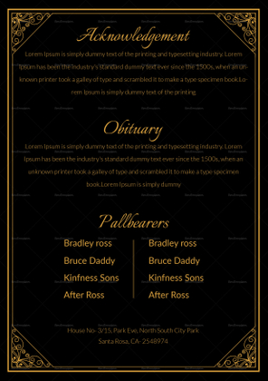 Funeral Service Bulletin Template in Adobe Photoshop, Microsoft Word