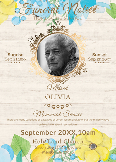 Funeral Death Notice Template in Adobe Photoshop, Microsoft Word