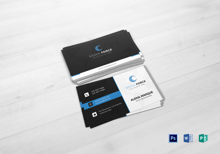 Media Business Card Design Template in PSD, Word, Publisher