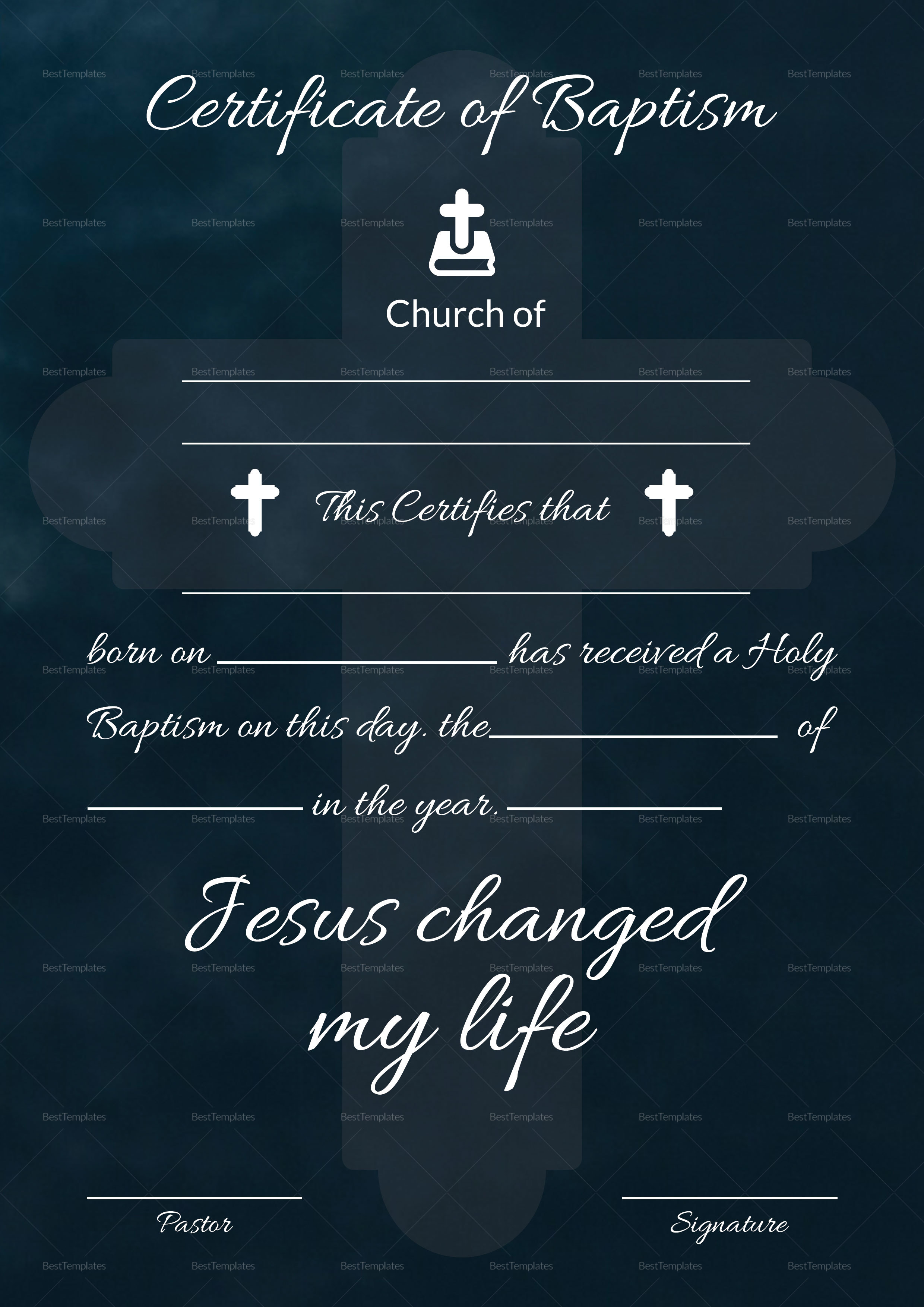 Baptismal Certificate Template In Adobe Photoshop Microsoft Word