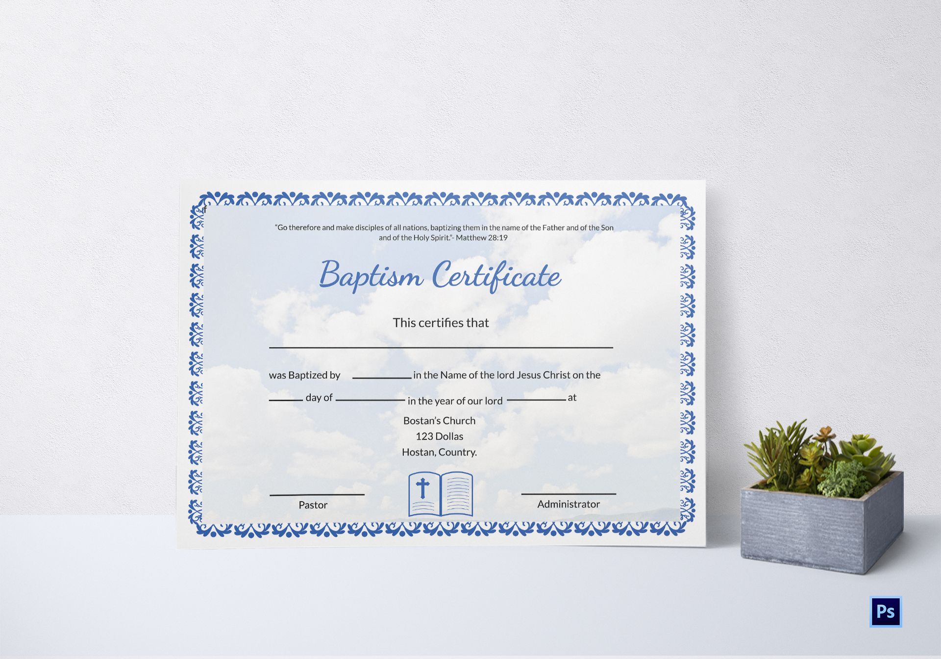 Microsoft Word Baptism Certificate Template Best Professionally 