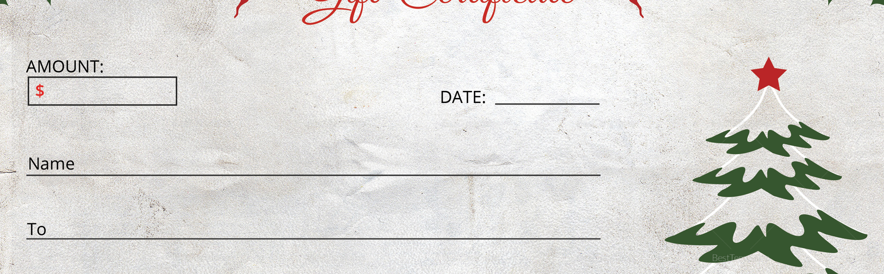 Christmas Tree Gift Certificate Template in Adobe Photoshop