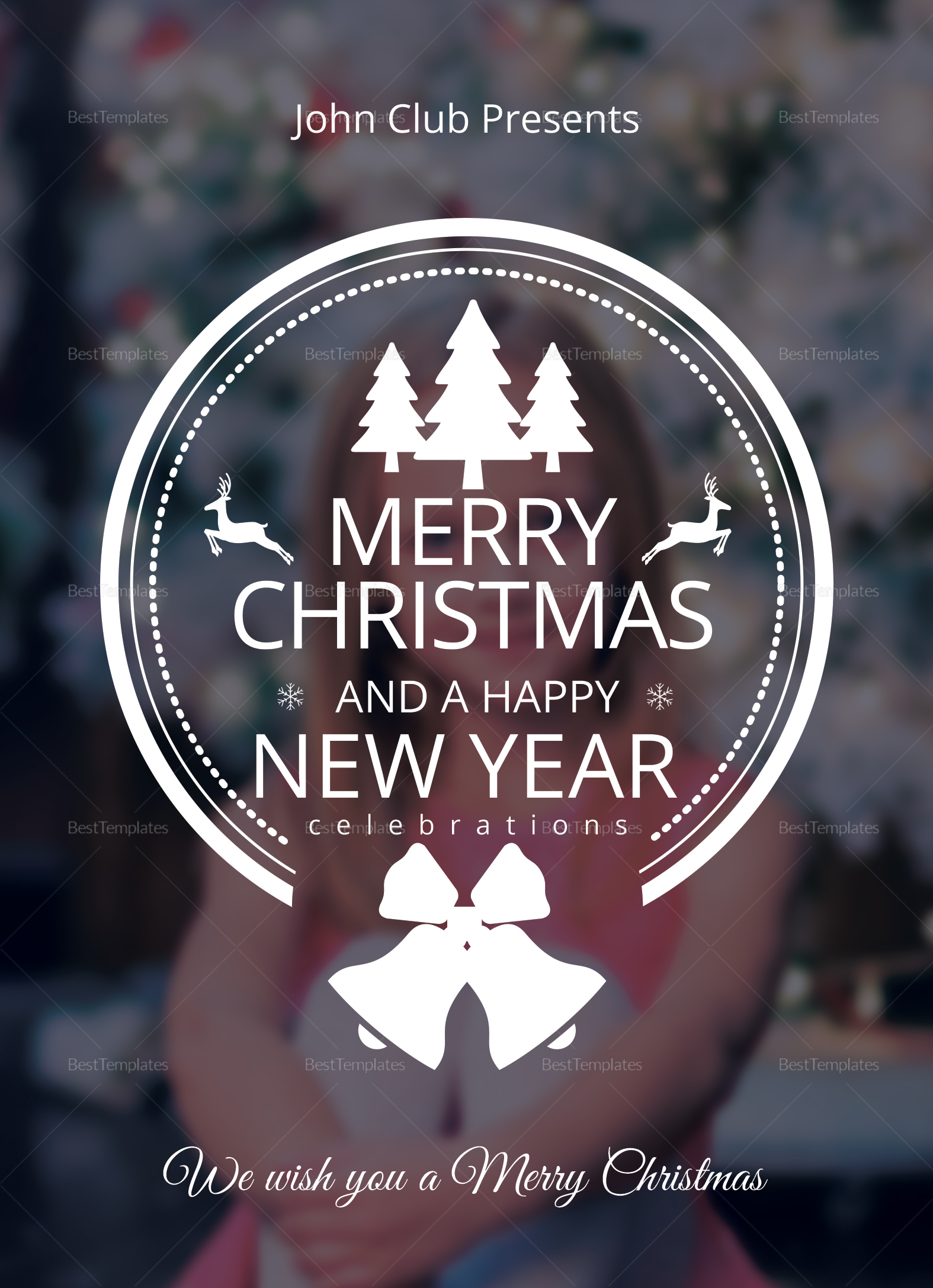 Frost Christmas Greeting Card Template in Adobe Photoshop