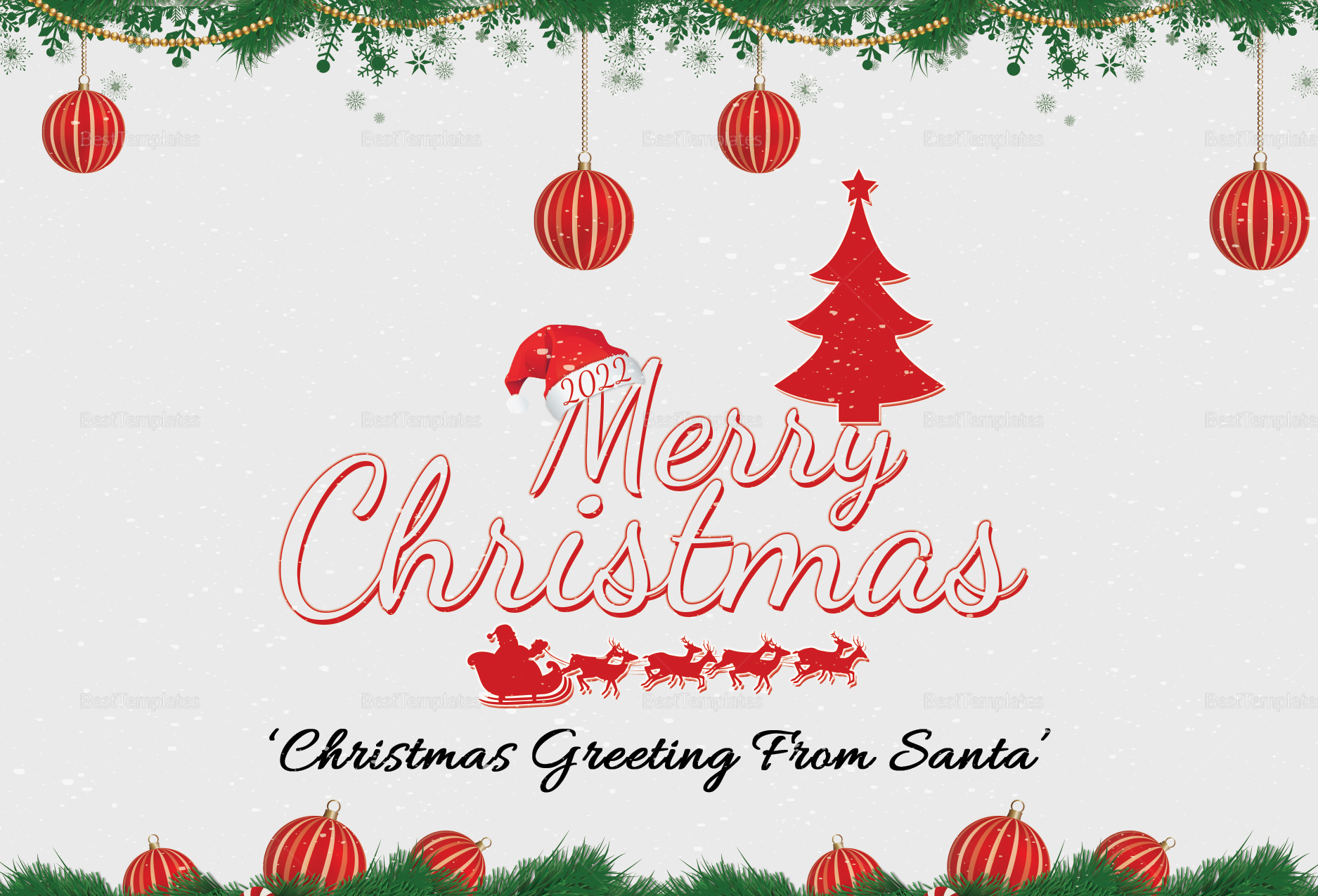 Santa Christmas Greeting Card Template in Adobe Photoshop