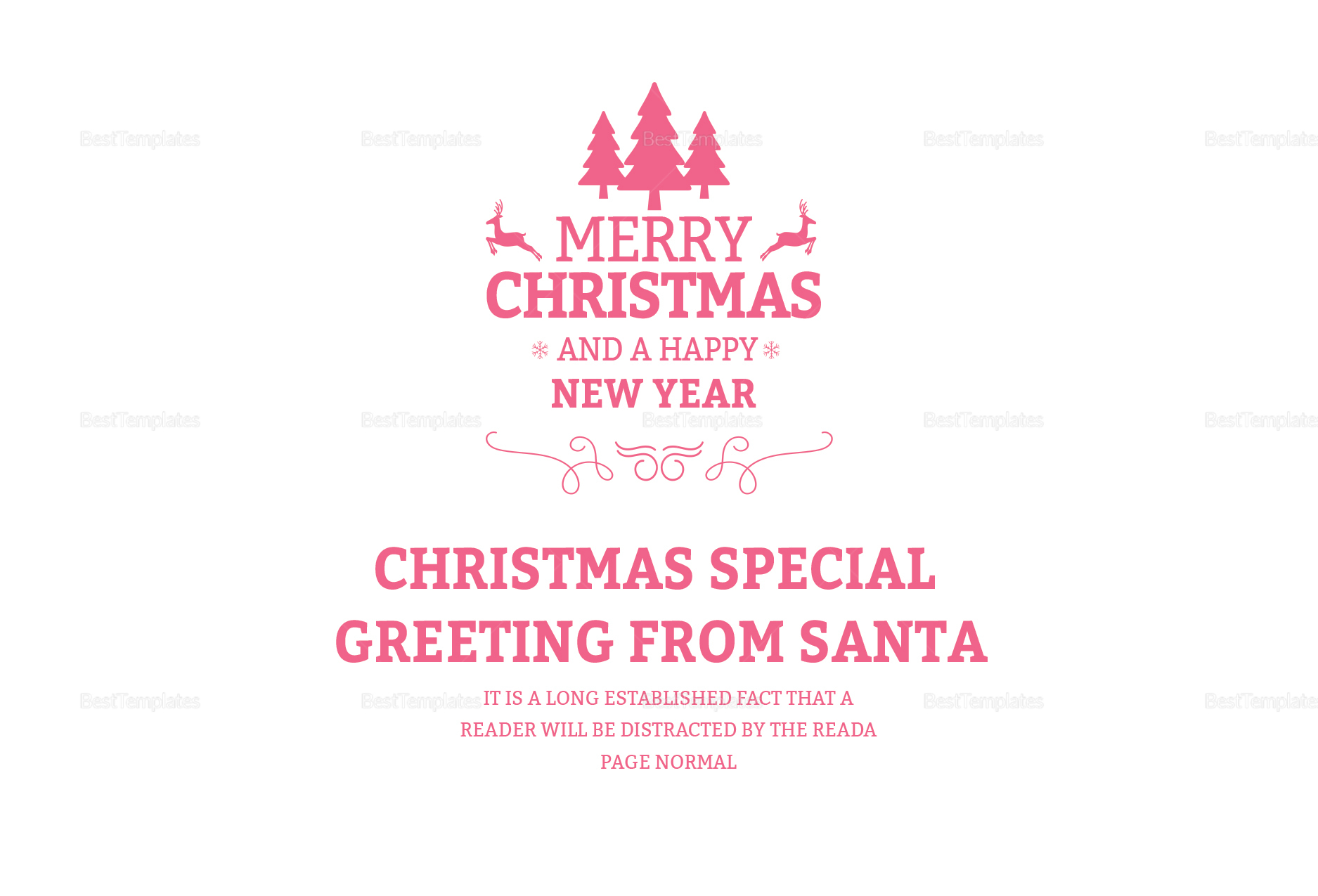 Editable Christmas Greeting Card Template in Adobe Photoshop