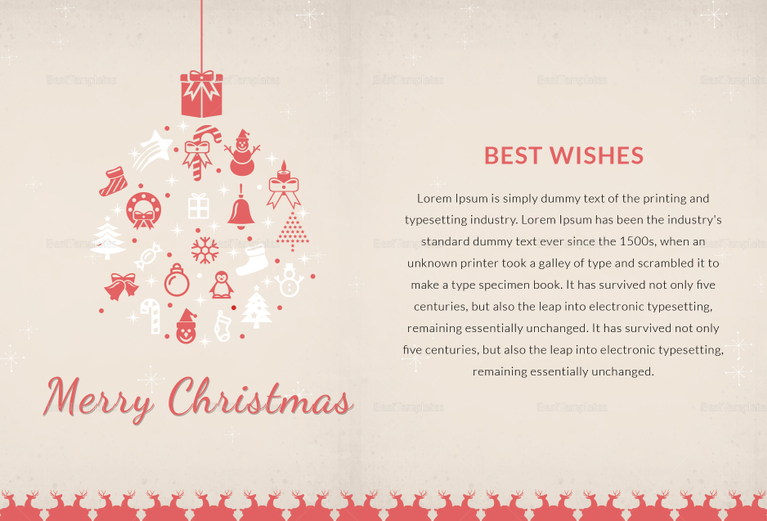 Beautiful Christmas Thank You Card Template in Adobe Photoshop