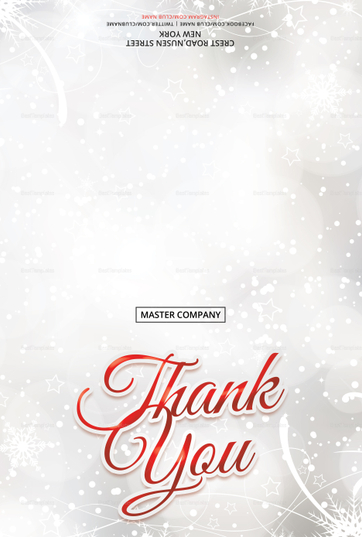 Merry Christmas Thank You Card Template in Adobe Photoshop