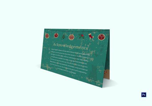 Editable Christmas Thank you Card Template in Adobe Photoshop