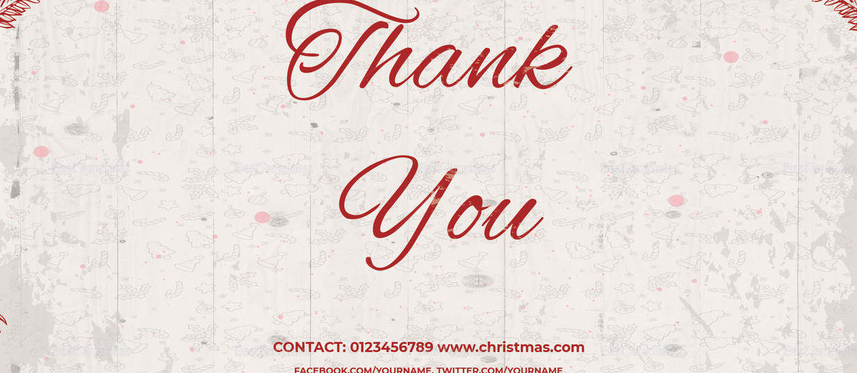 Christmas Wishes Thank You Card Template in Adobe Photoshop