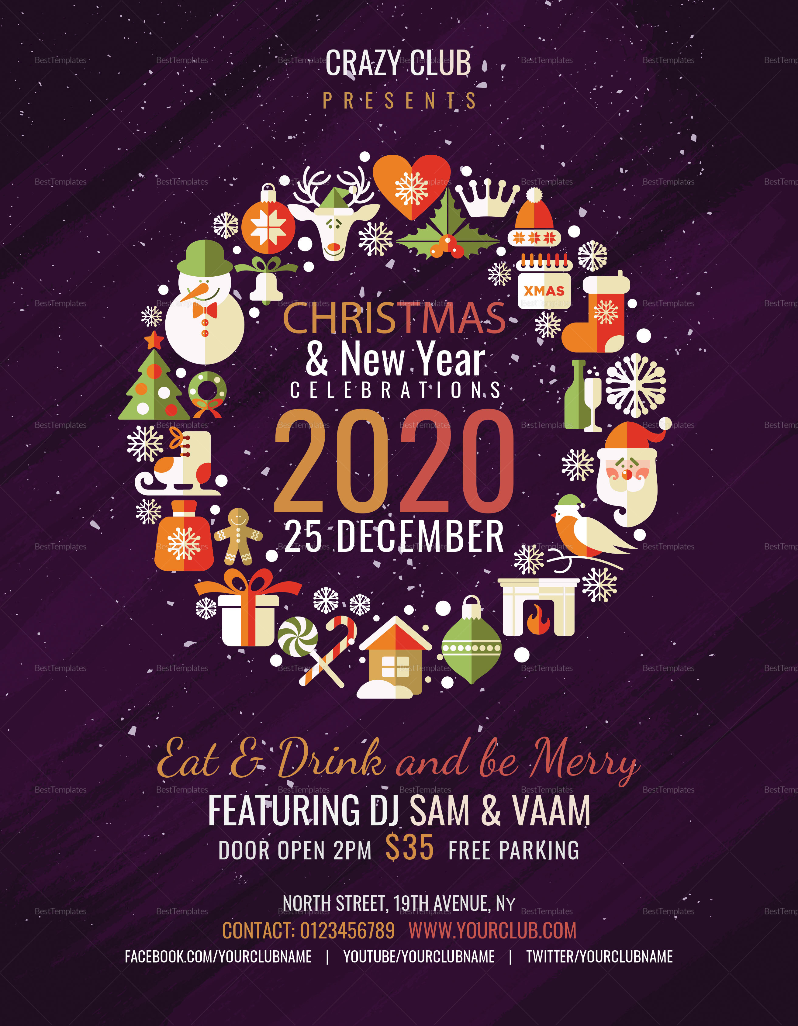 Holiday Celebration Flyer Template in Adobe Photoshop