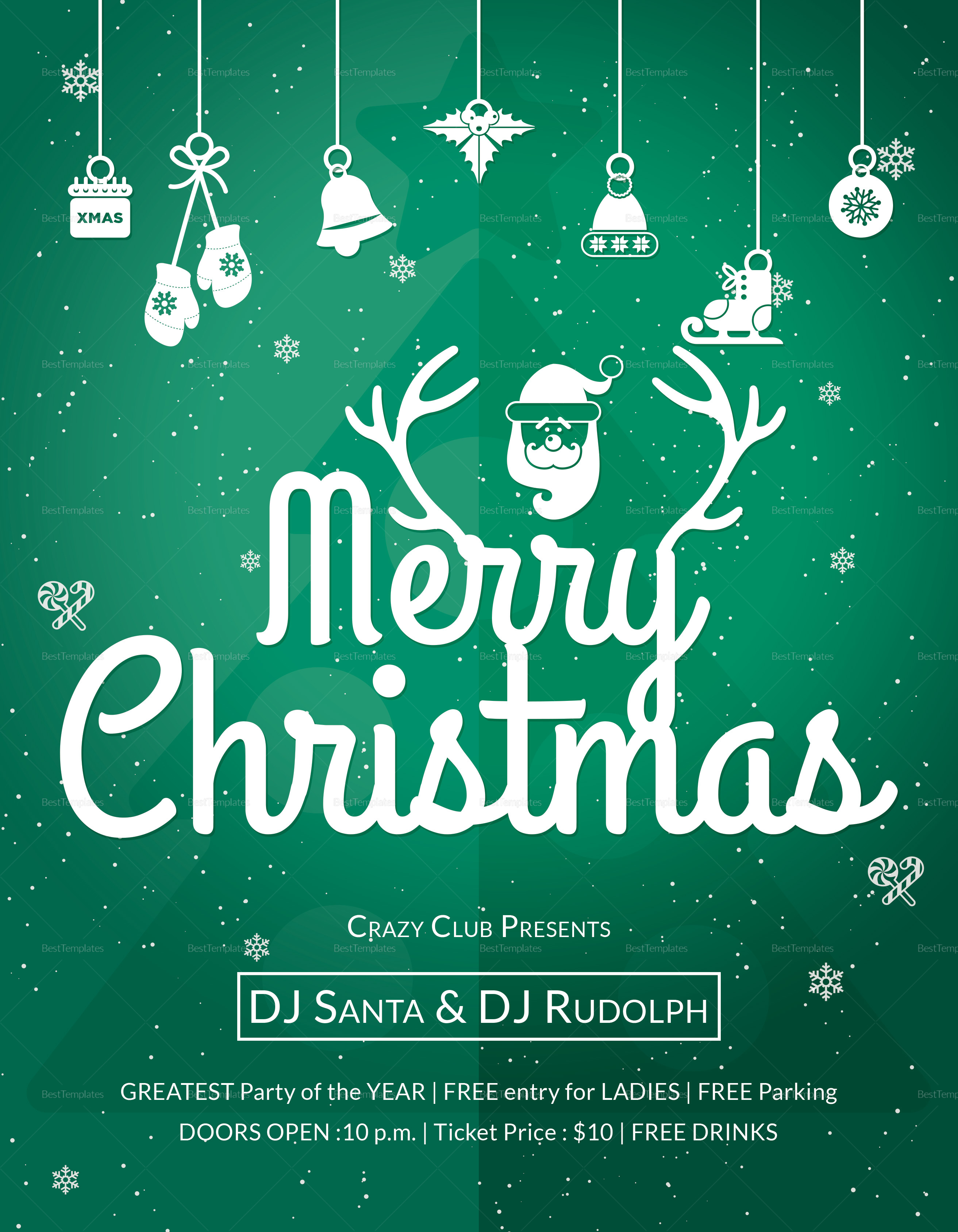 Beautiful Christmas Party Flyer Template in Adobe Photoshop