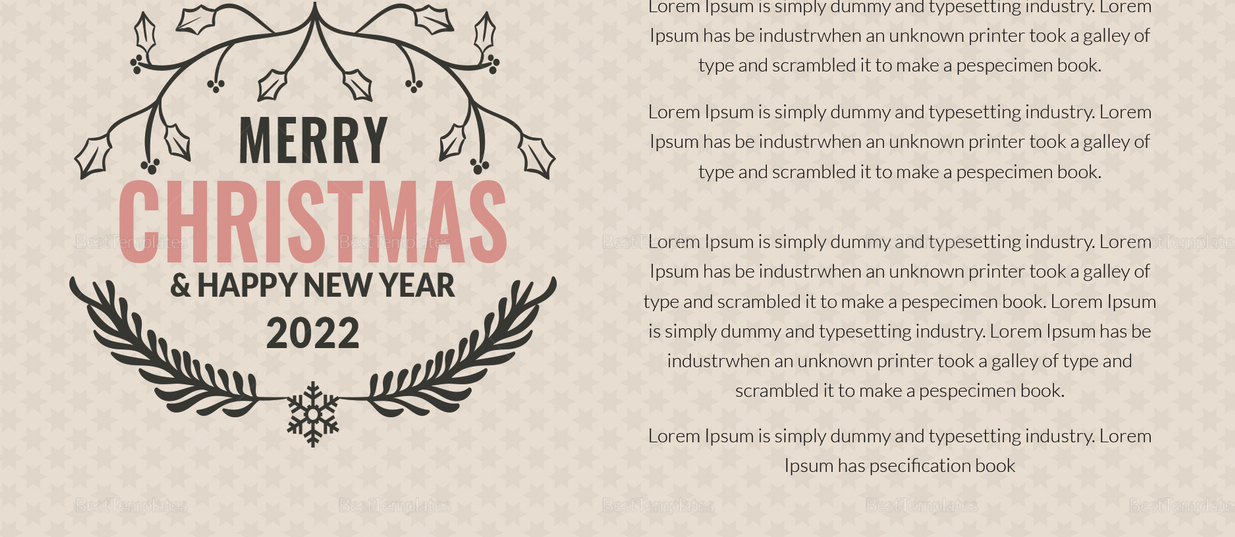 Christmas Celebrations Postcard Invitation Template in Adobe Photoshop