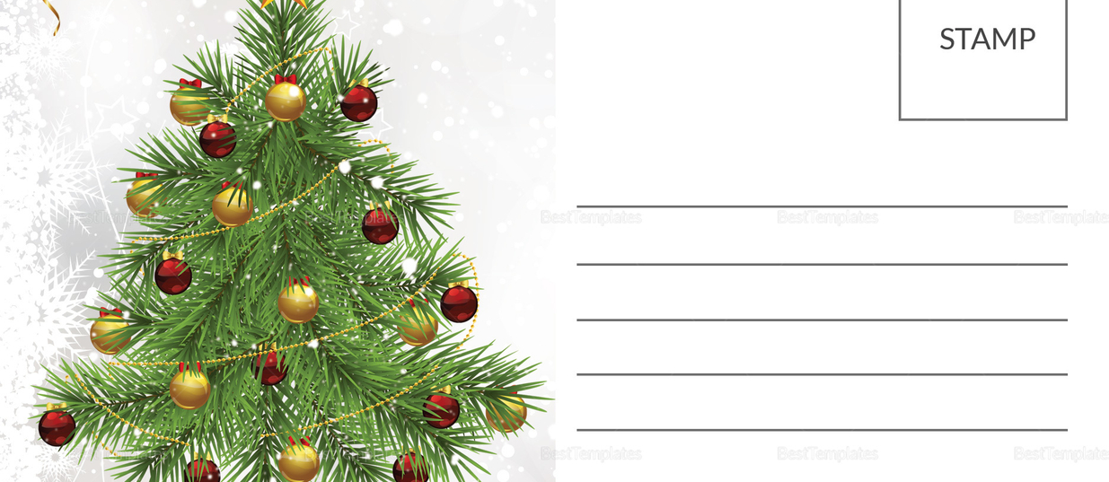 Santa Christmas Postcard Template in Adobe Photoshop