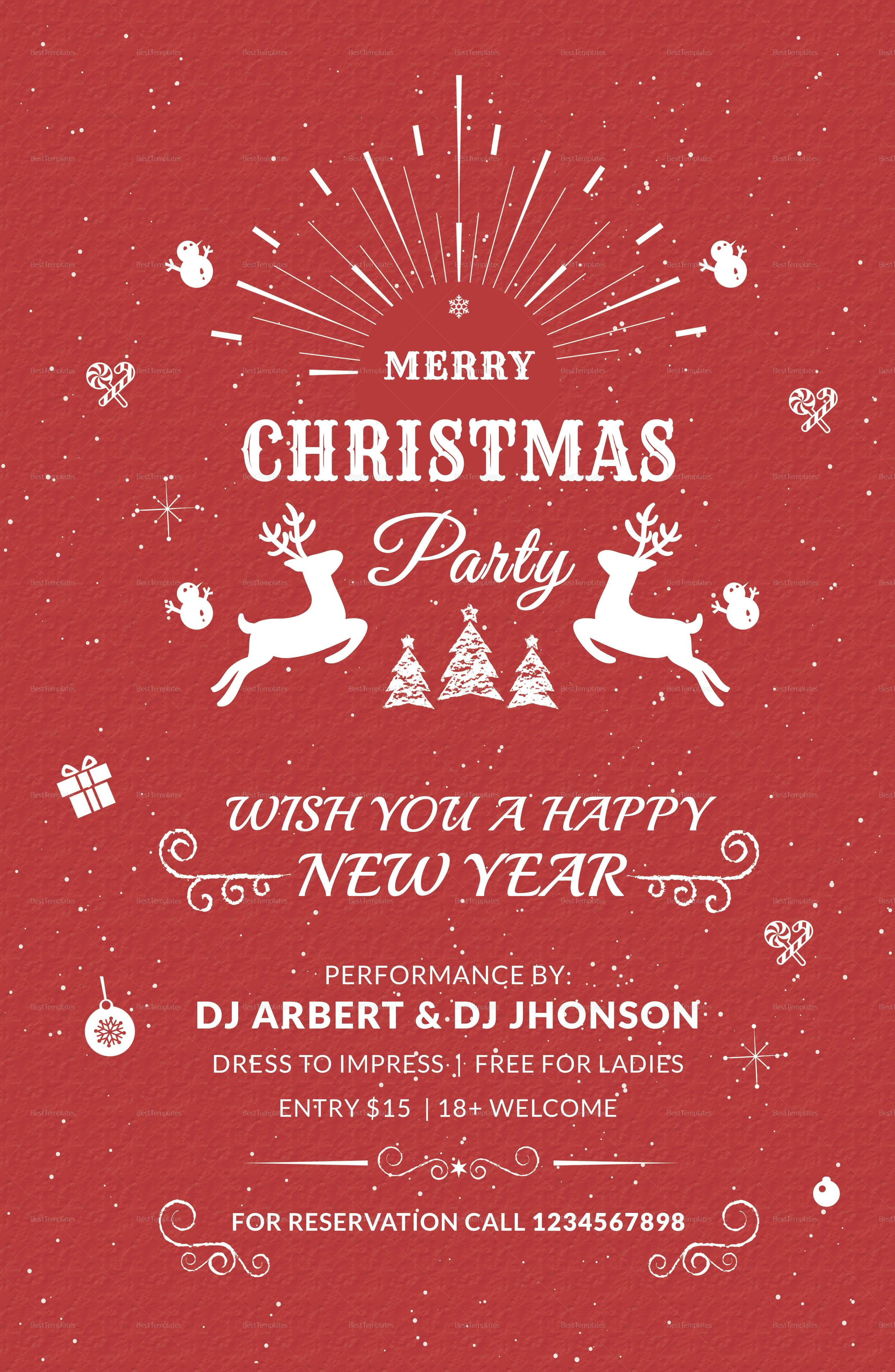 Printable Christmas Poster Template In Adobe Photoshop